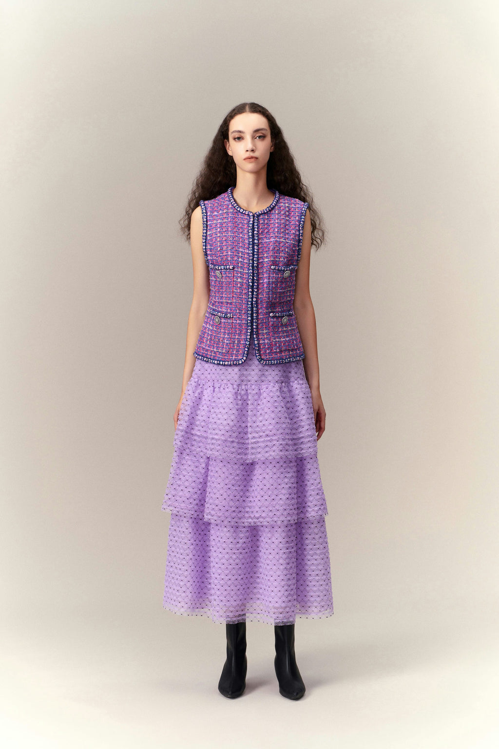MOISELLE Lithe Lilac Layered Skirt