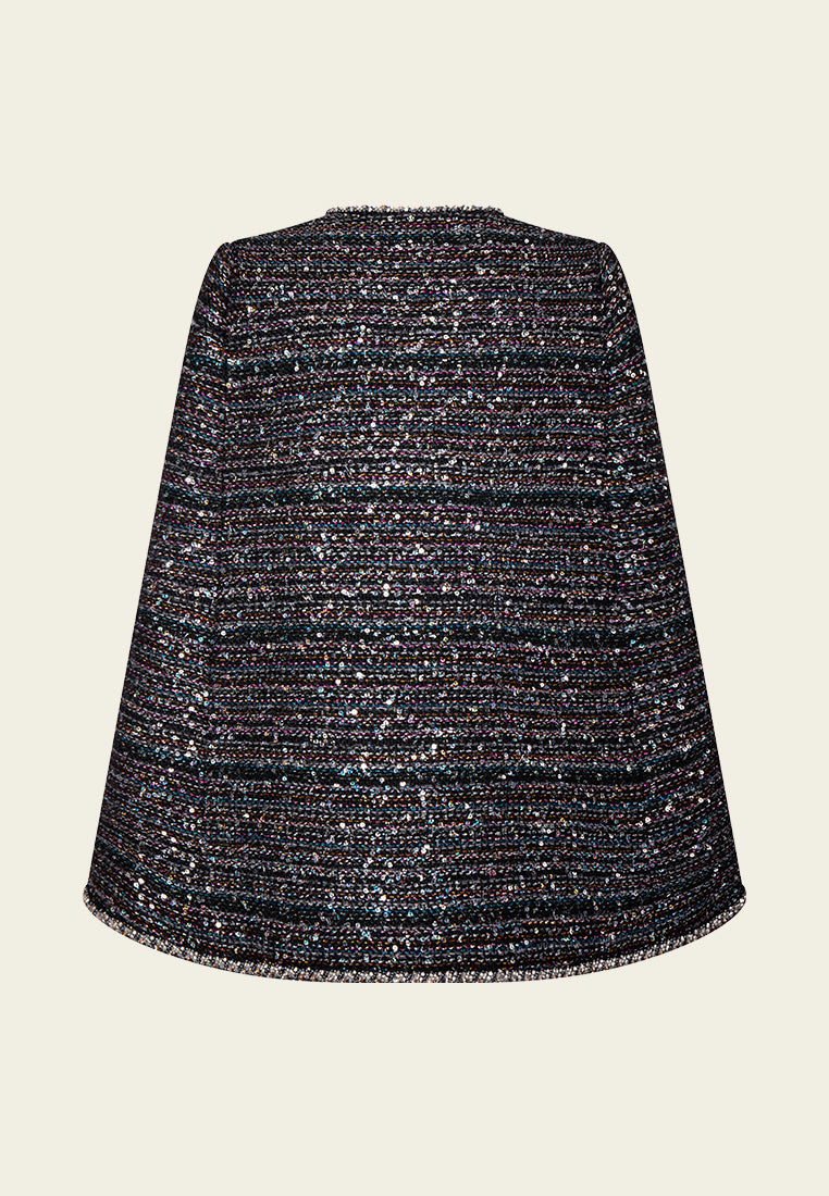 MOISELLE Prestige Embellished Stripped Cape