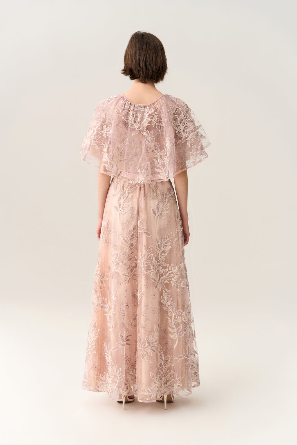 MOISELLE Sequin & Embroidery Mesh Cape